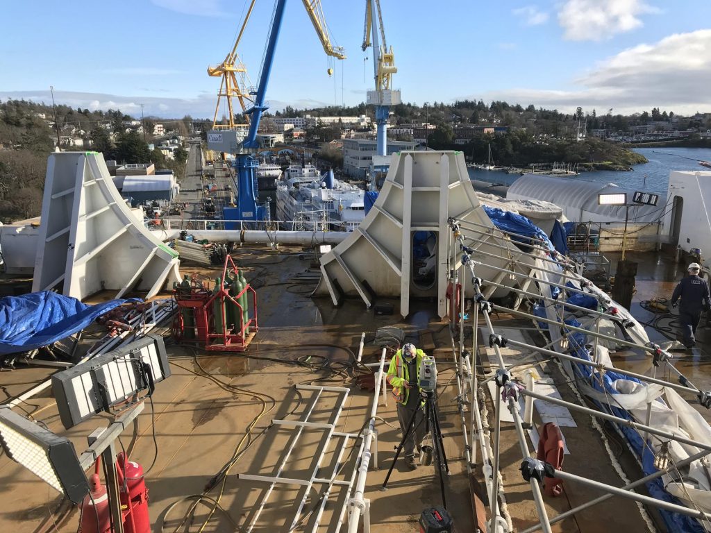 LNG Tank Saddles Installation on a Cargo ship - Kodiak Measurement ...